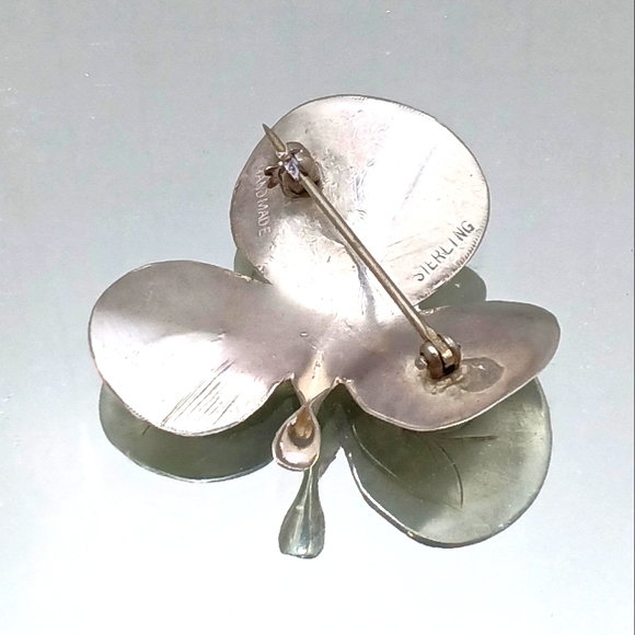 Vintage | Jewelry | Vintage 925 Sterling Silver Three Leaf Clover ...